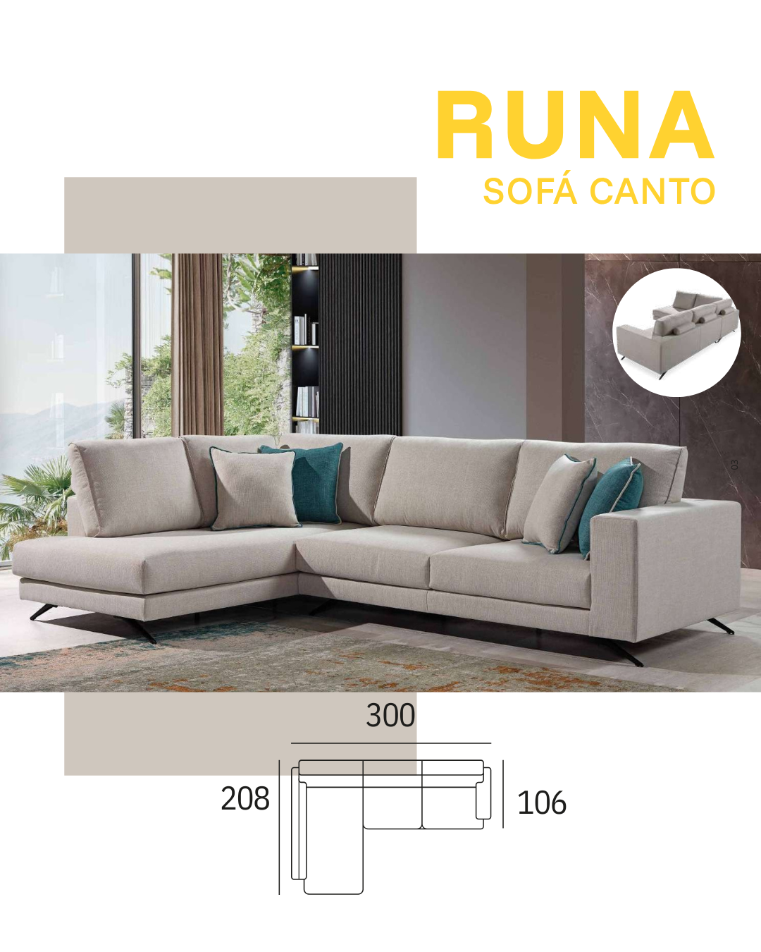 RUNA Sofá Canto :: Studio Sofá Interior Design